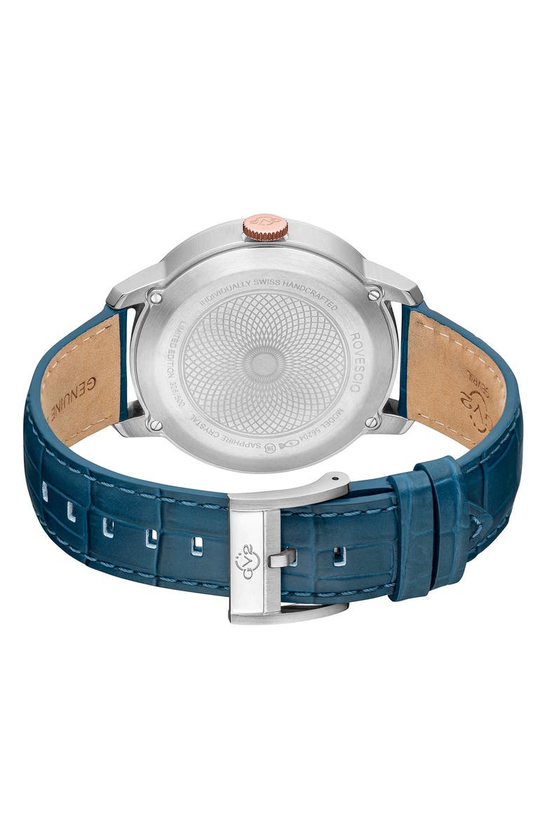 GV2 Men's Rovescio Croc Embossed Leather Strap Watch, 42mm | Nordstromrack