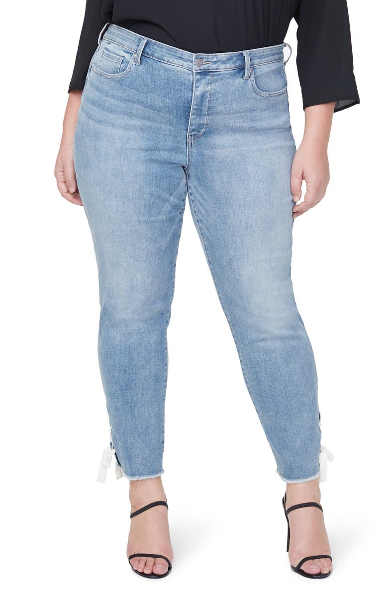 Curves 360 by NYDJ High Waist Lace-Up Ankle Slim Straight Leg Jeans ...