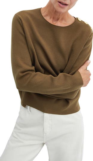 MANGO Shoulder Button Sweater | Nordstrom