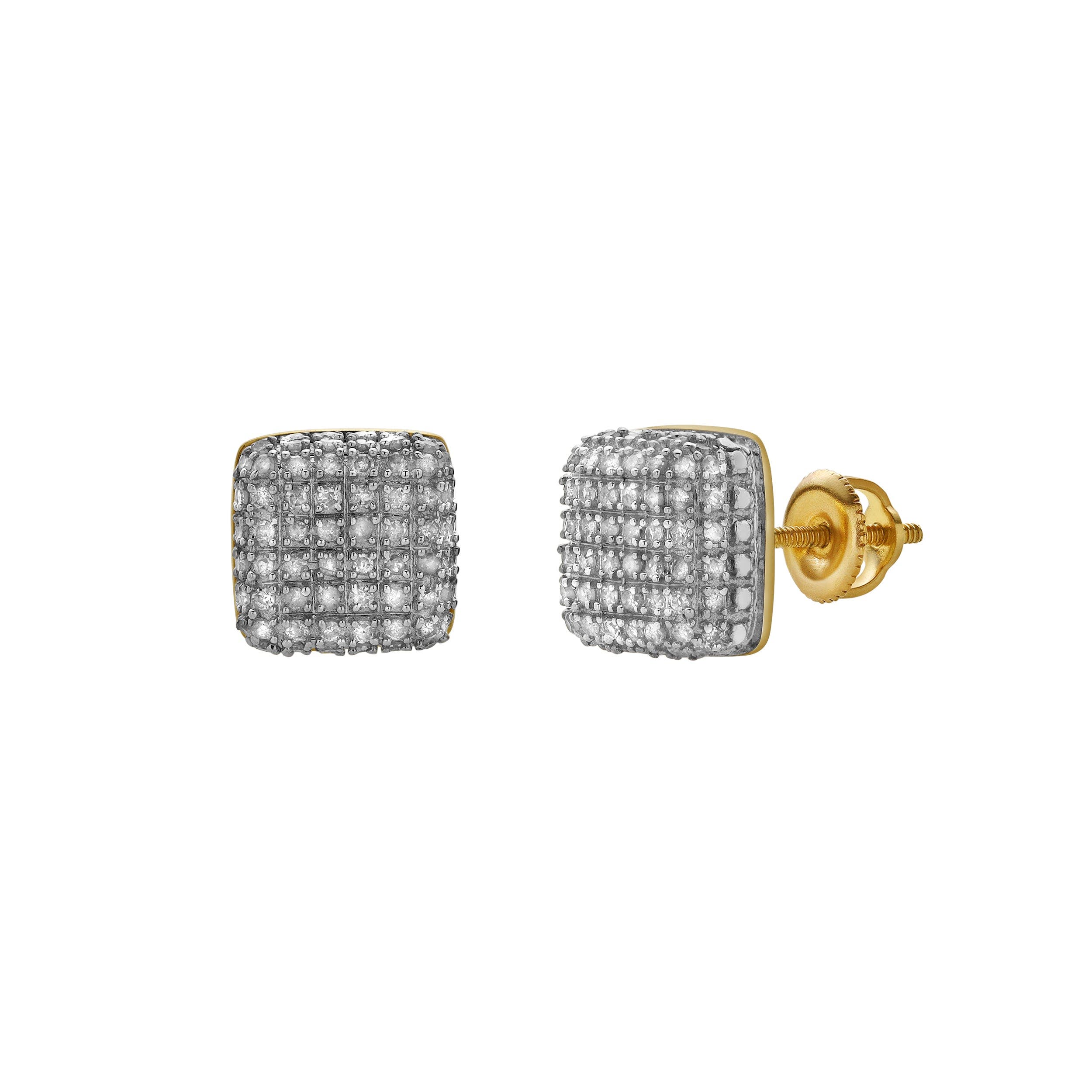 LuvMyJewelry Encanto 10K Yellow Gold Diamond Unisex Earrings - 0.25 Cts ...