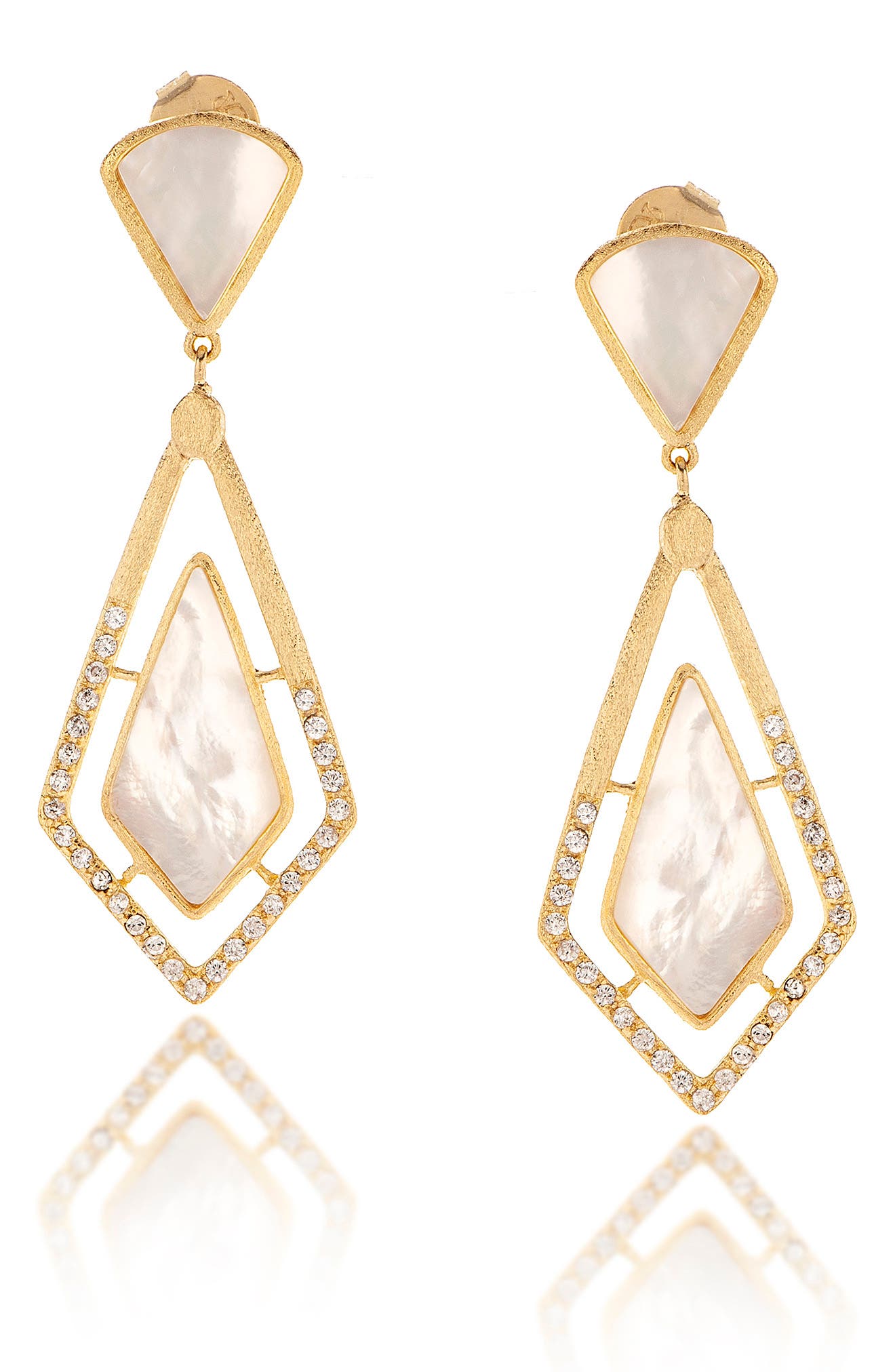 Mother of Pearl & CZ Diamond Cut Drop Earrings (Women) | Nordstromrack