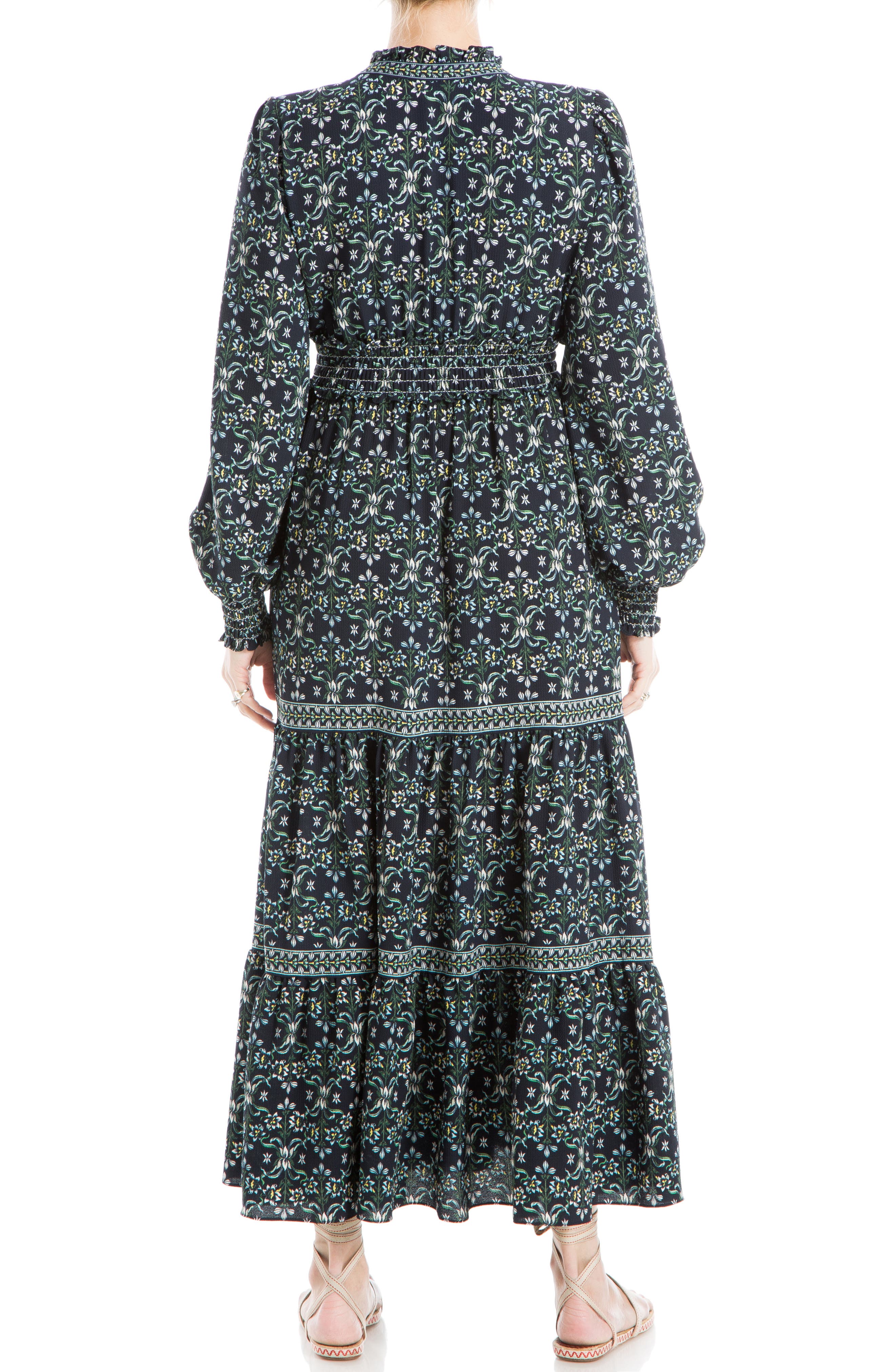 MAX STUDIO Long Sleeve Tiered Maxi Dress | Nordstromrack