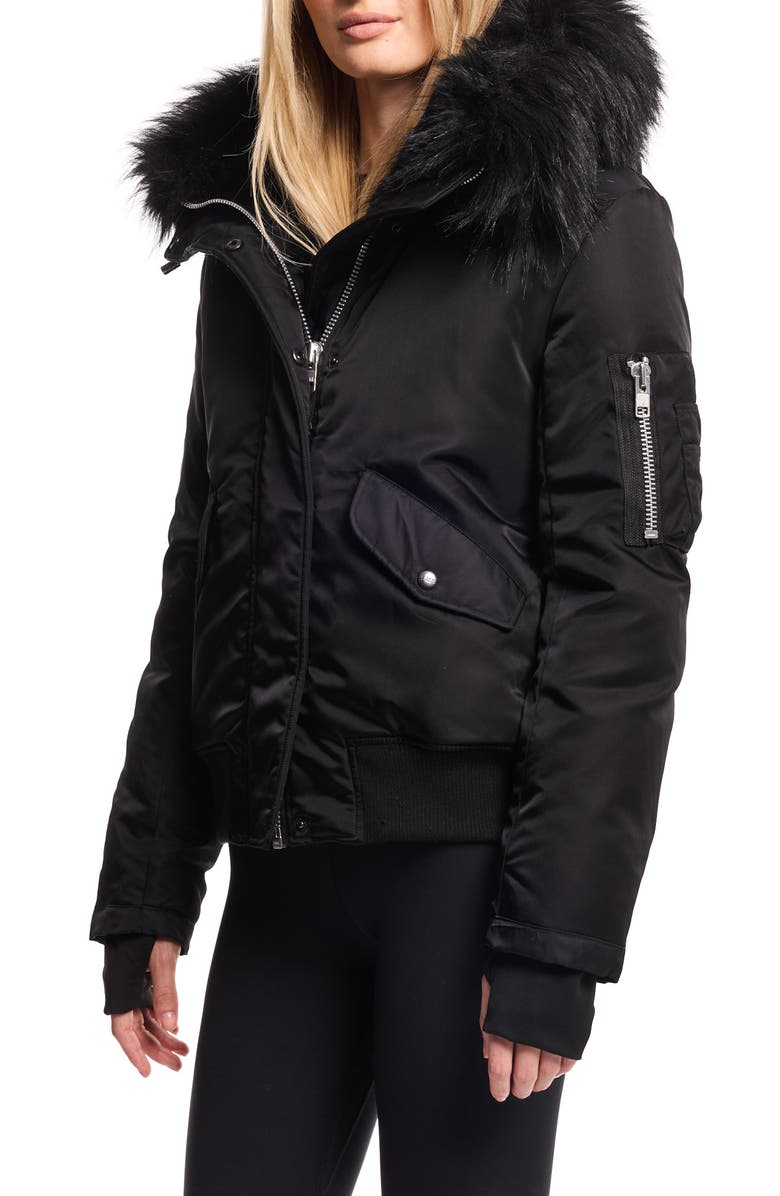 SAM. Sloane Hooded Down Bomber Jacket with Faux Fur Trim | Nordstromrack