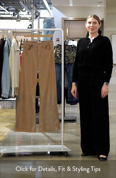 PAIGE Leenah Shimmer Coated Wide Leg Jeans | Nordstromrack
