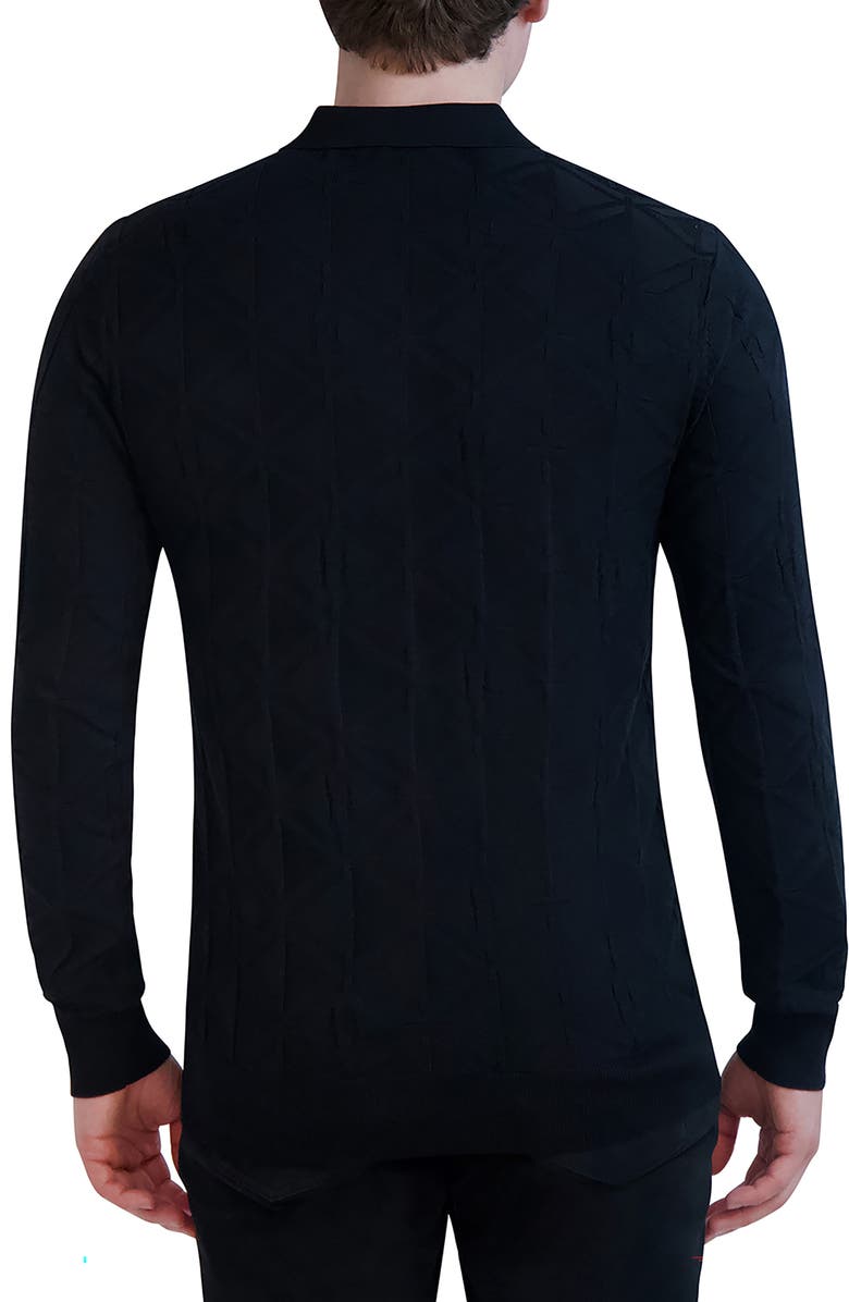 KARL LAGERFELD PARIS Long Sleeve Cotton & Modal Sweater Polo ...