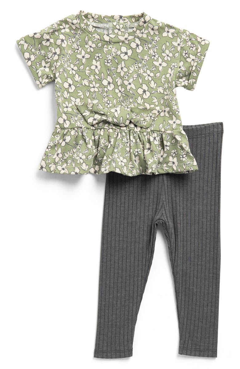 Jessica Simpson Peplum Top & Ribbed Leggings Set | Nordstromrack
