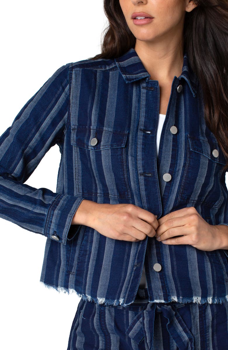 Liverpool Los Angeles Cut Hem Denim Jacket | Nordstromrack