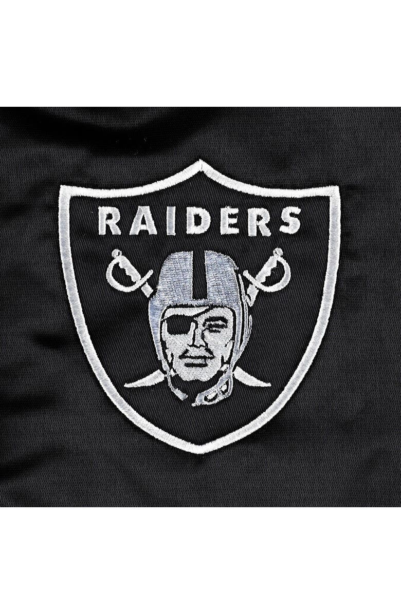 STARTER Women's Starter Black Las Vegas Raiders Line Up Satin Full-Snap ...