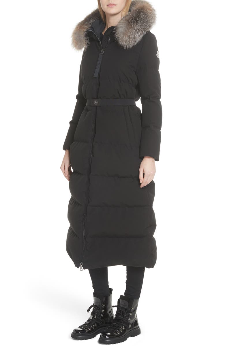 Moncler Bernache Hooded Down Coat with Removable Genuine Fox Fur Trim ...