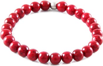 Mr. Ettika Ettika Men's Red Jade Bead Bracelet | Nordstromrack