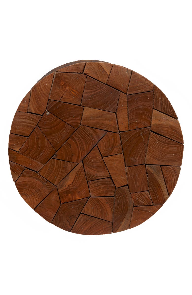 GINGER BIRCH STUDIO Brown Teakwood Contemporary Accent Table with ...