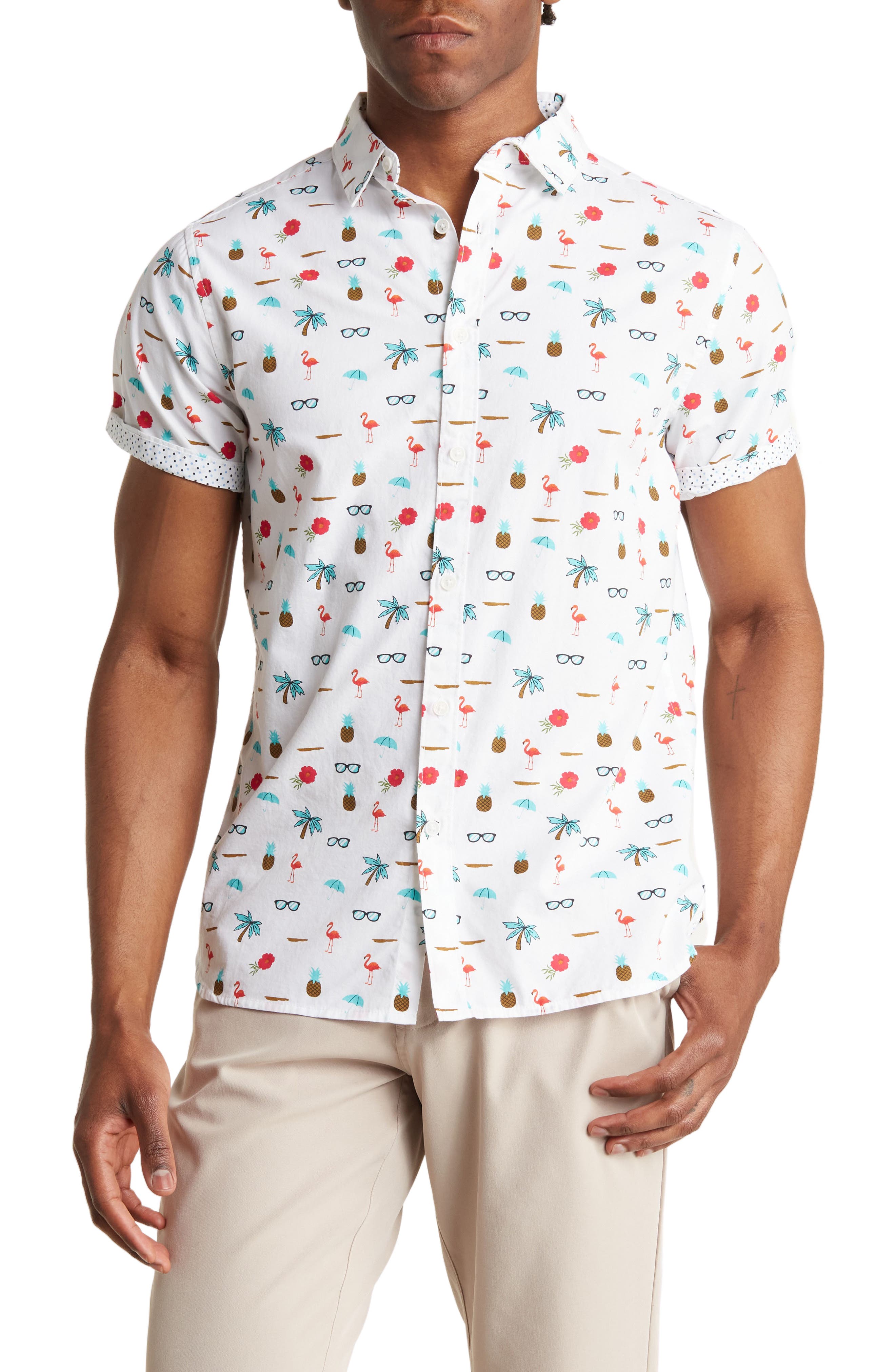 T.R. PREMIUM Print Short Sleeve Button-Up Shirt | Nordstromrack