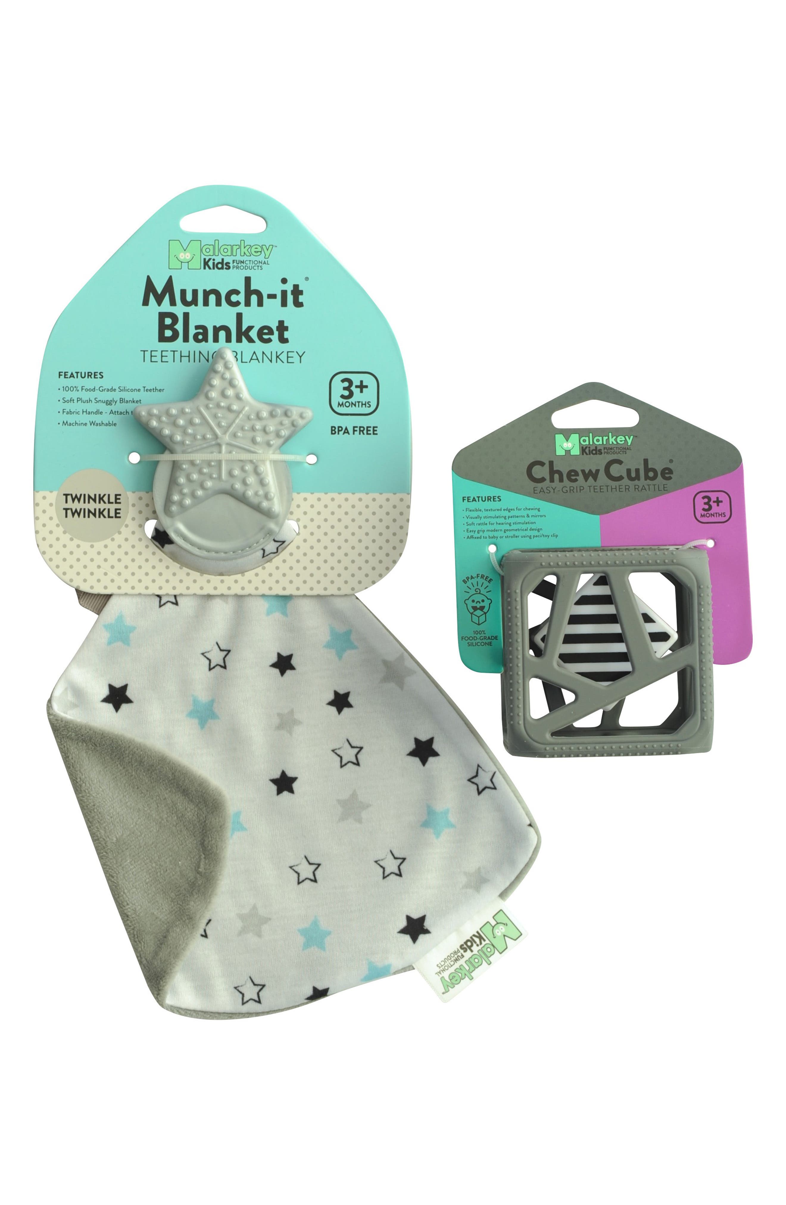 MUNCH MITT Twinkle Twinkle Munch-It Blanket & Chew Cube Teething Toy ...