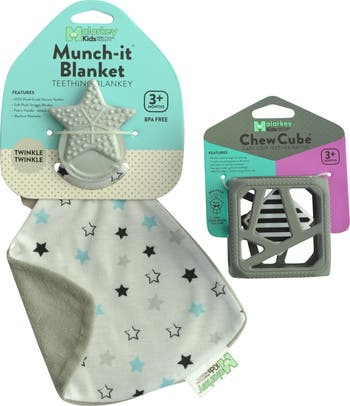 MUNCH MITT Twinkle Twinkle Munch-It Blanket & Chew Cube Teething Toy ...
