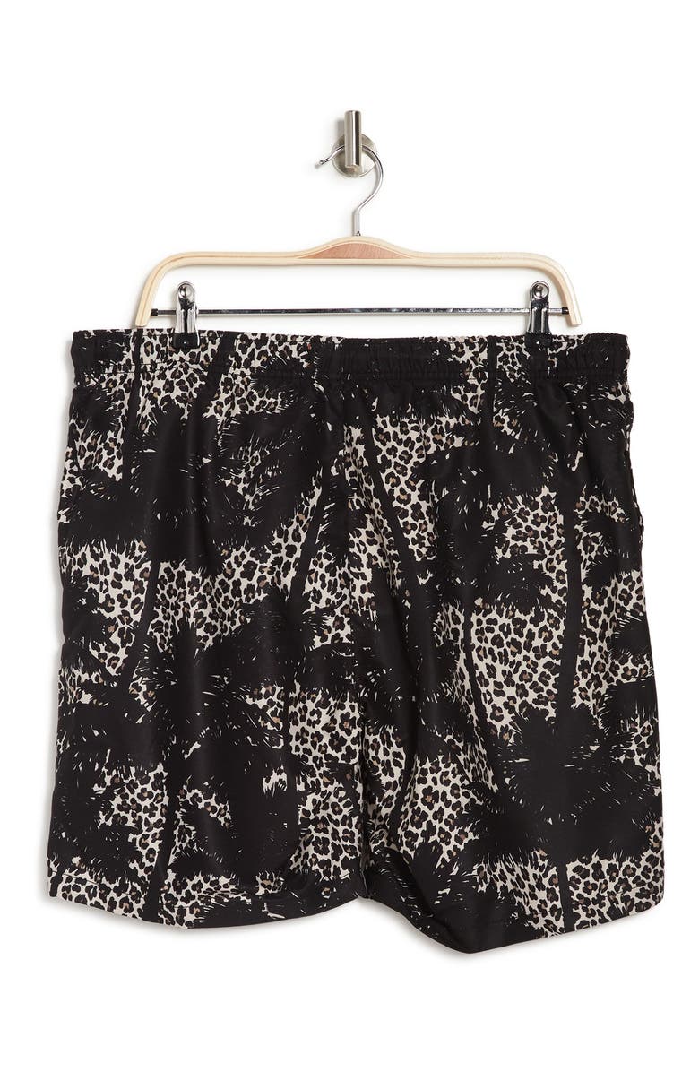 Tallia Leopard Print Palm Tree Swim Trunks | Nordstromrack