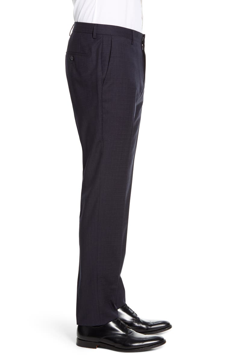 BOSS Genius5 Slim Fit Flat Front Check Stretch Wool Dress Pants | Nordstrom