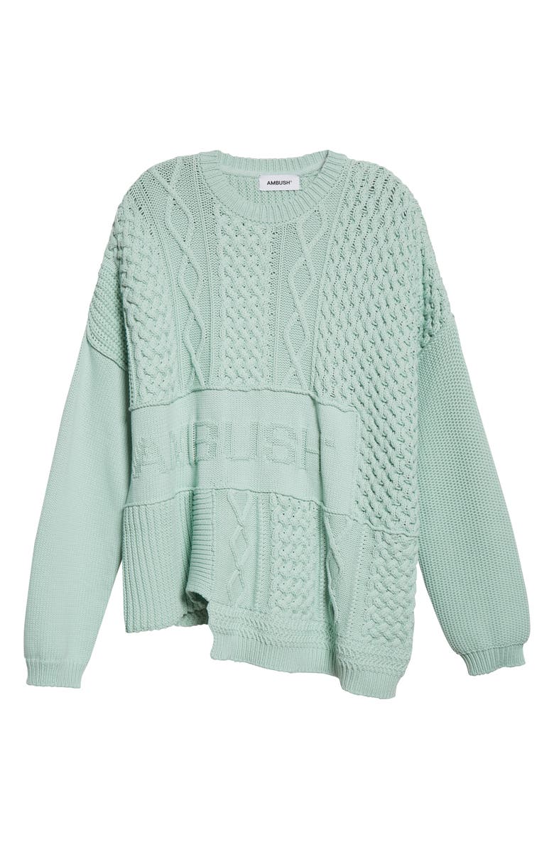 Ambush Men's Patchwork Logo Cable Knit Sweater | Nordstromrack