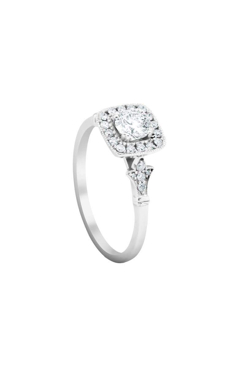 Bliss Diamond .75 Ct Cushion Halo Diamond Engagement Wedding Ring Set ...