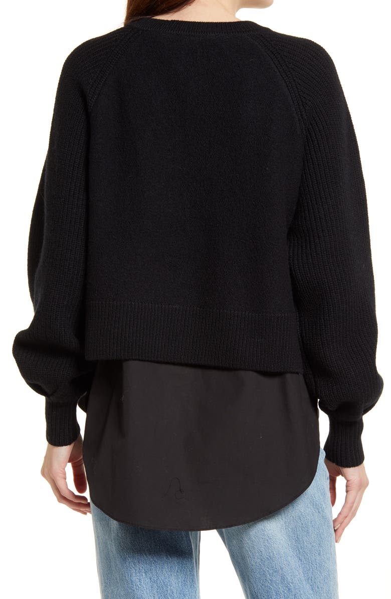 AllSaints Women's Cori Layered Look Merino Wool Sweater | Nordstromrack