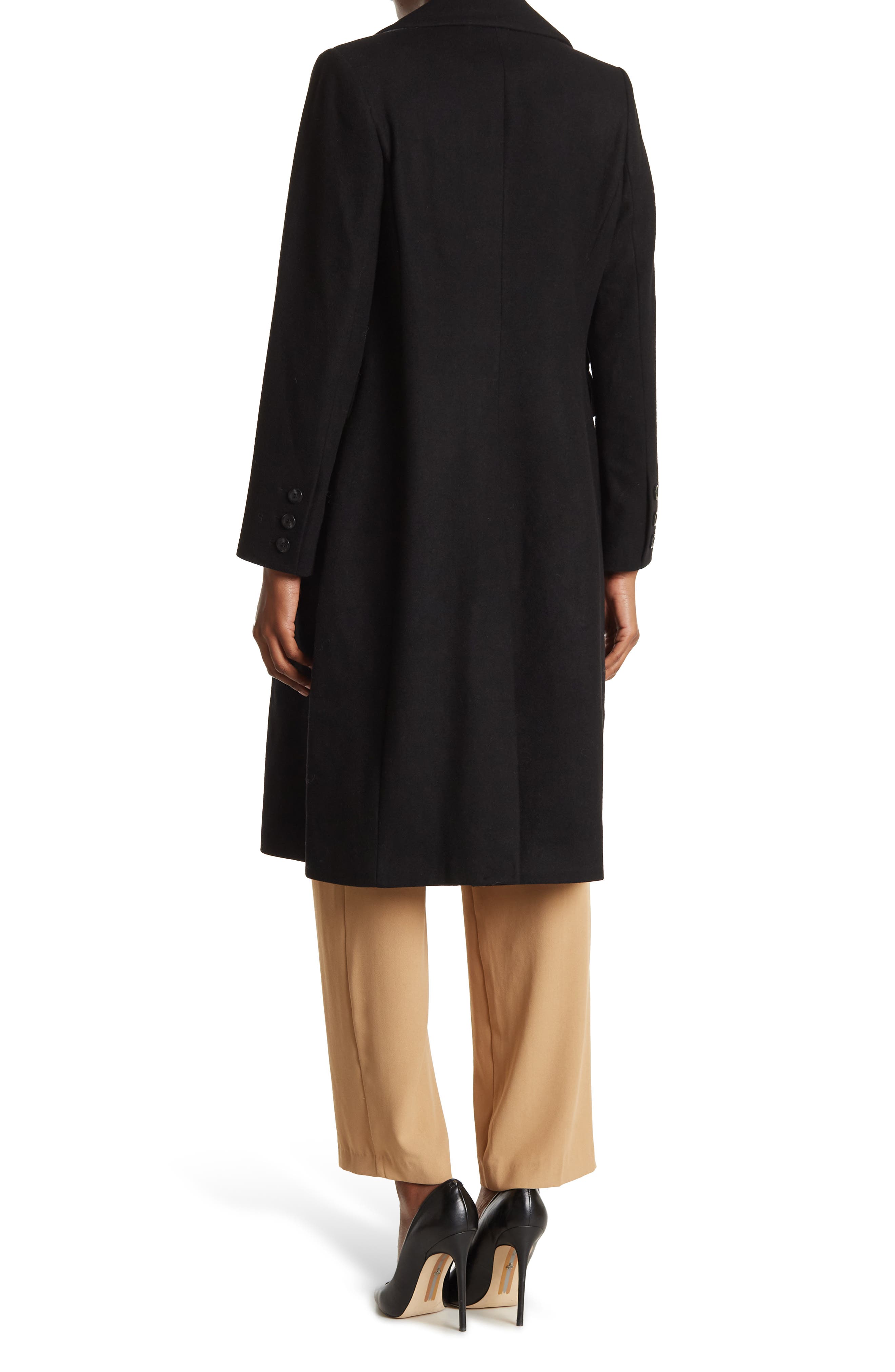 Sam Edelman Double Breasted Reefer Coat w/ Combo Undercollar ...