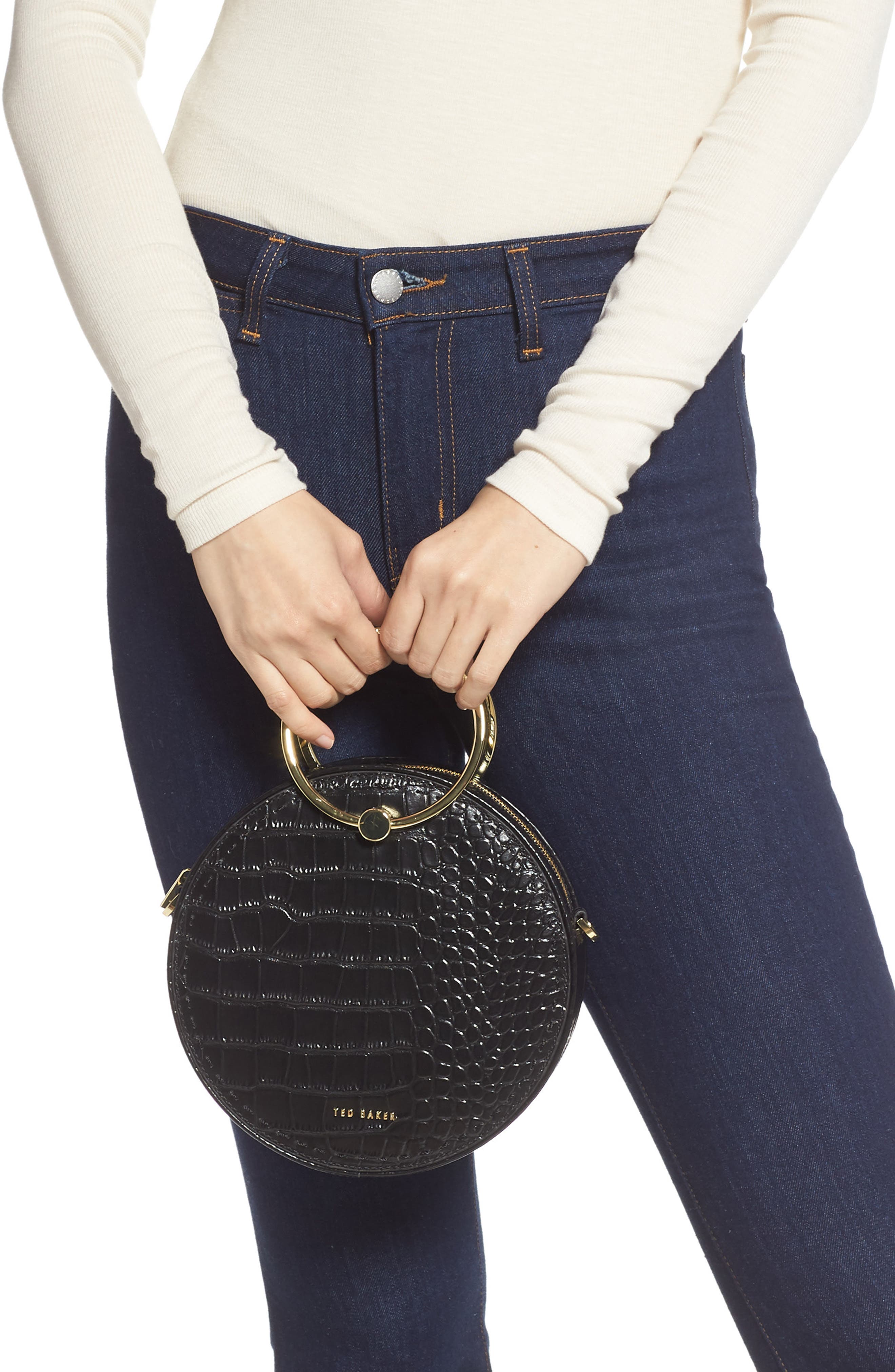 Ted Baker London Astori Croc Embossed Circle Crossbody Bag | Nordstromrack
