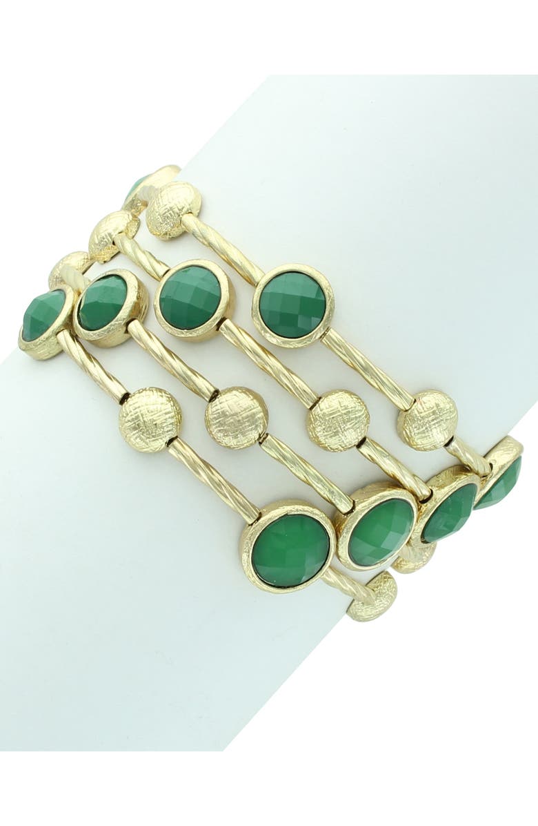 OLIVIA WELLES Shayla Circle Stone Bracelet - Set of 4 | Nordstromrack