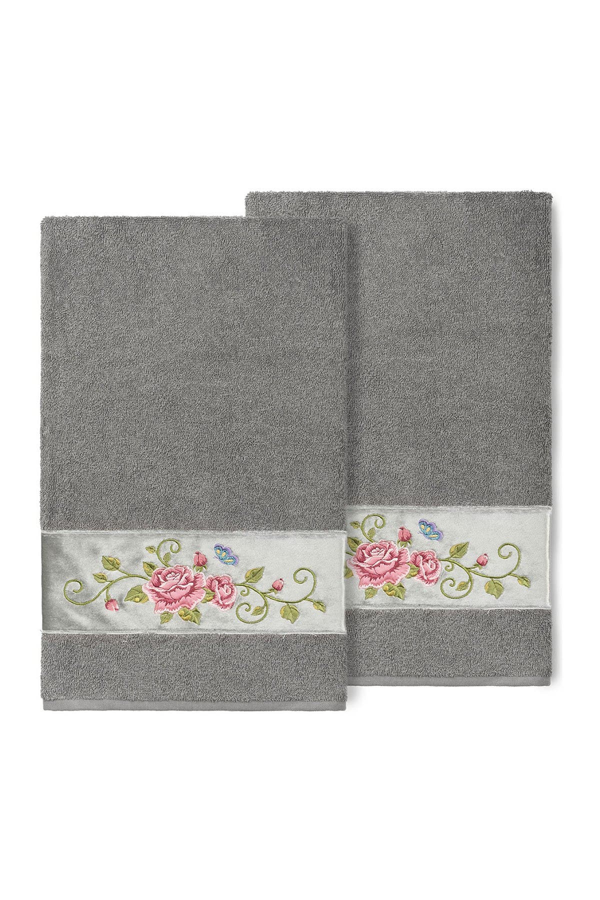 Rebecca Embellished Bath Towel - Set of 2 - Dark Gray | Nordstromrack