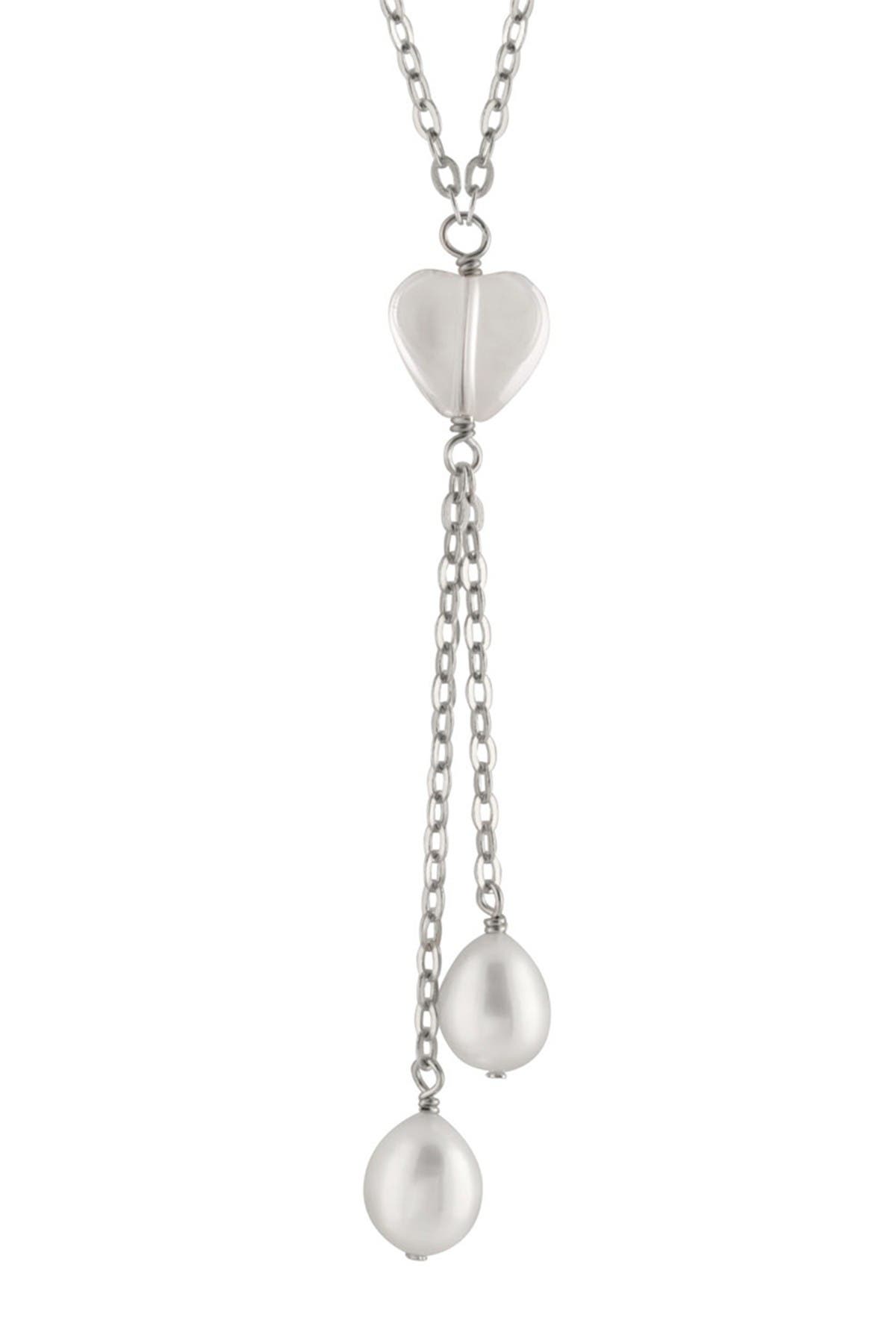 SPLENDID PEARLS Double Dangling 7-7.5mm Freshwater Pearl Pendant ...