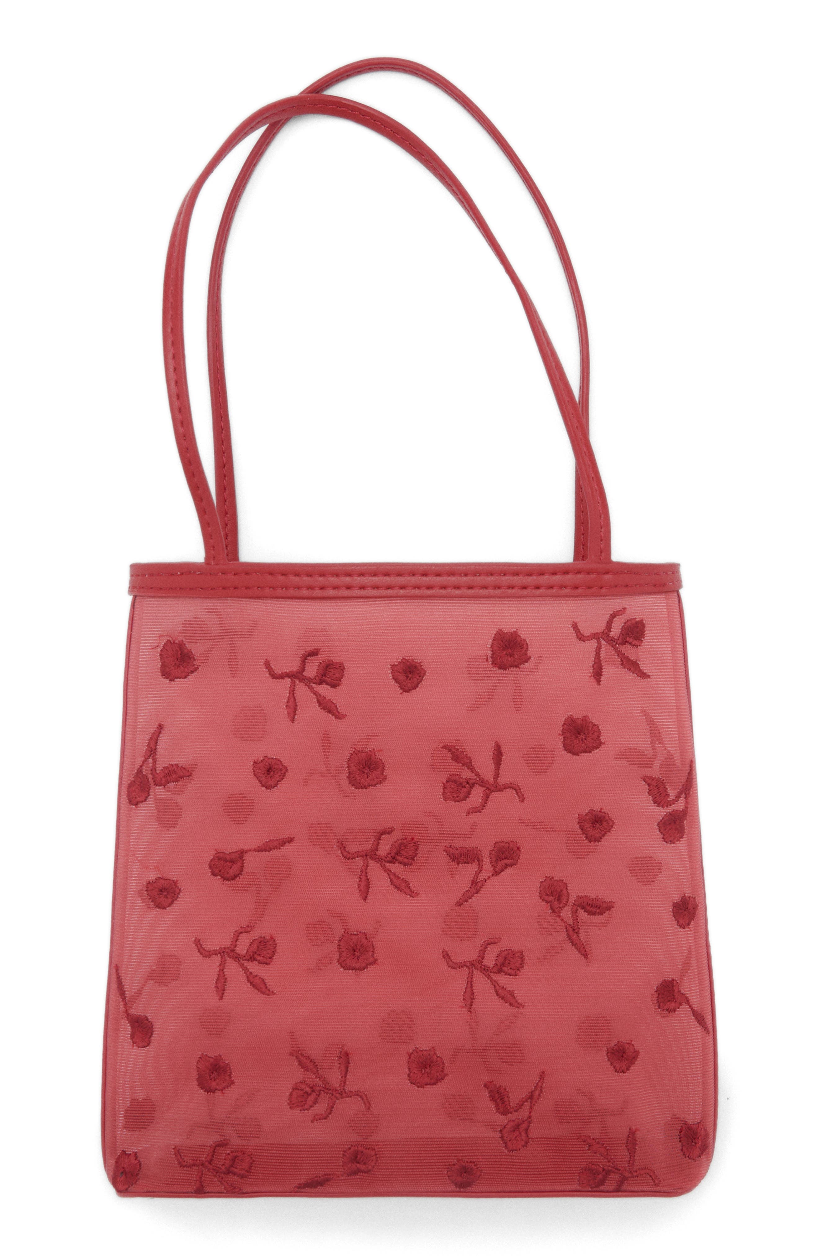 MANGO Embroidered Floral Mesh Shoulder Bag | Nordstromrack