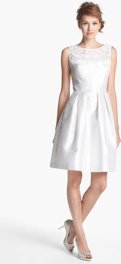Eliza J Embellished Lace Yoke Fit & Flare Dress | Nordstrom