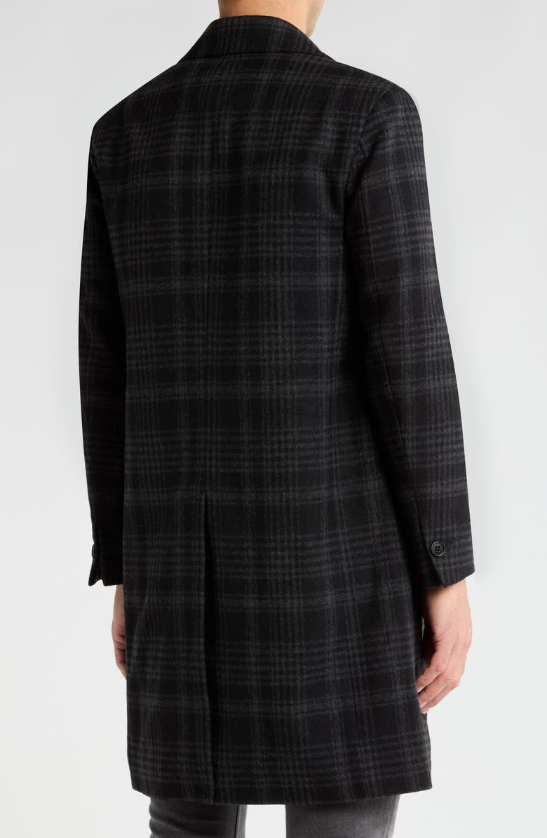 AllSaints Sargas Plaid Wool Blend Coat | Nordstromrack