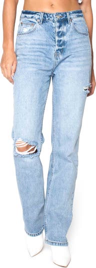 ZGY Denim Ziggy Denim Ripped Straight Up Relaxed Jeans | Nordstrom