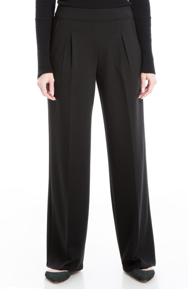 MAX STUDIO Ponte Wide Leg Soft Pleat Pants | Nordstromrack
