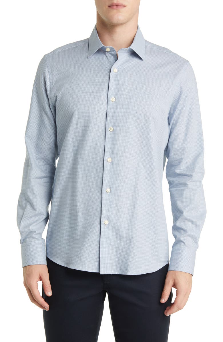 Scott Barber Mélange Houndstooth Twill Button-Up Shirt | Nordstromrack