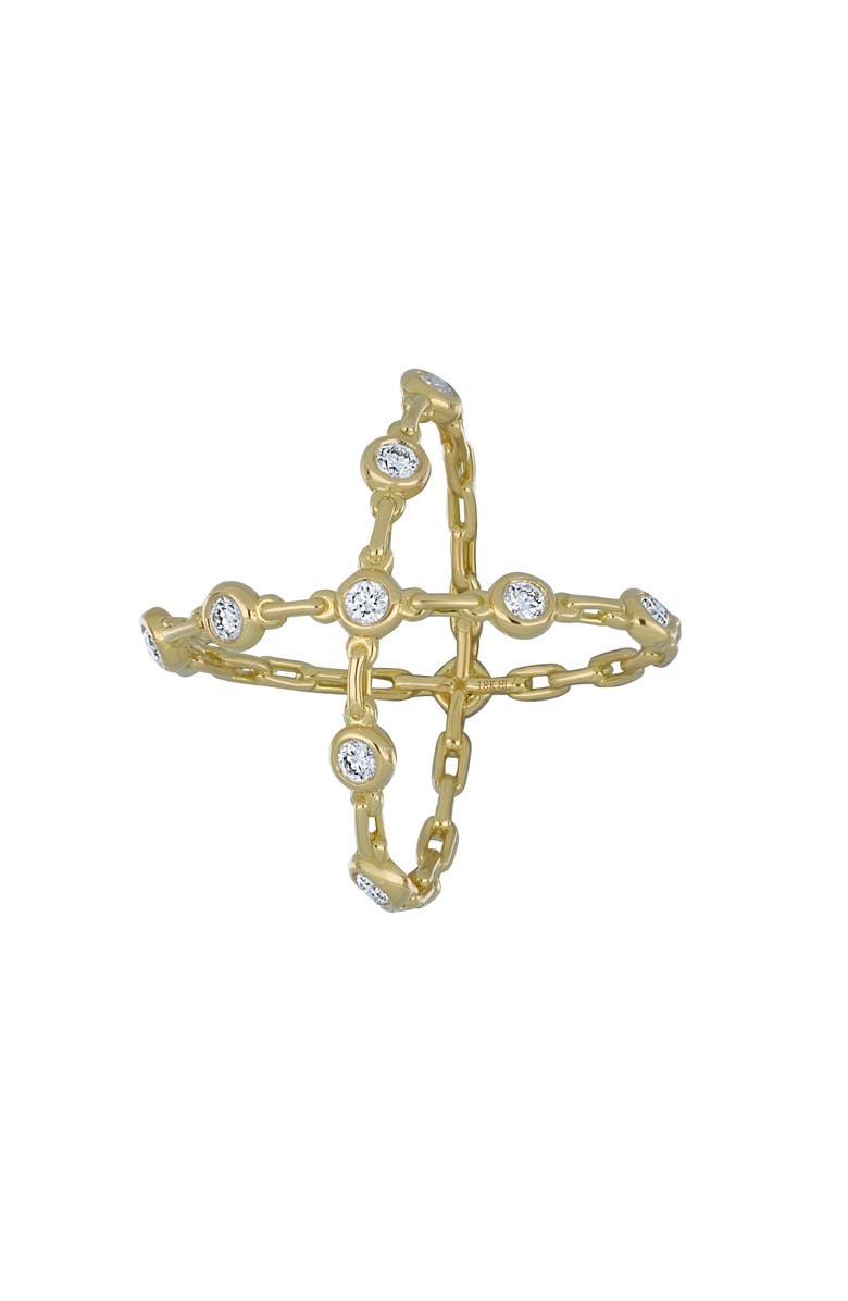 Bony Levy Monaco 18K Yellow Gold Diamond Crossover Ring | Nordstromrack