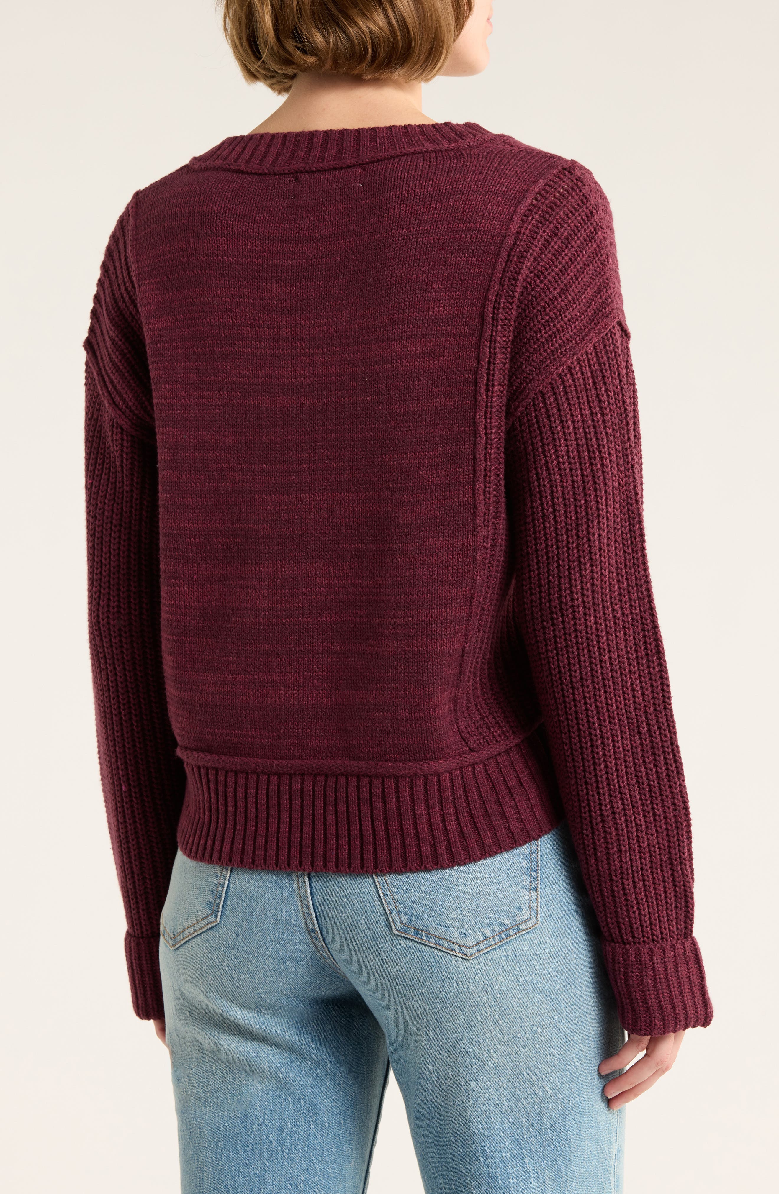 Textured V-Neck Sweater (Women) | Nordstromrack