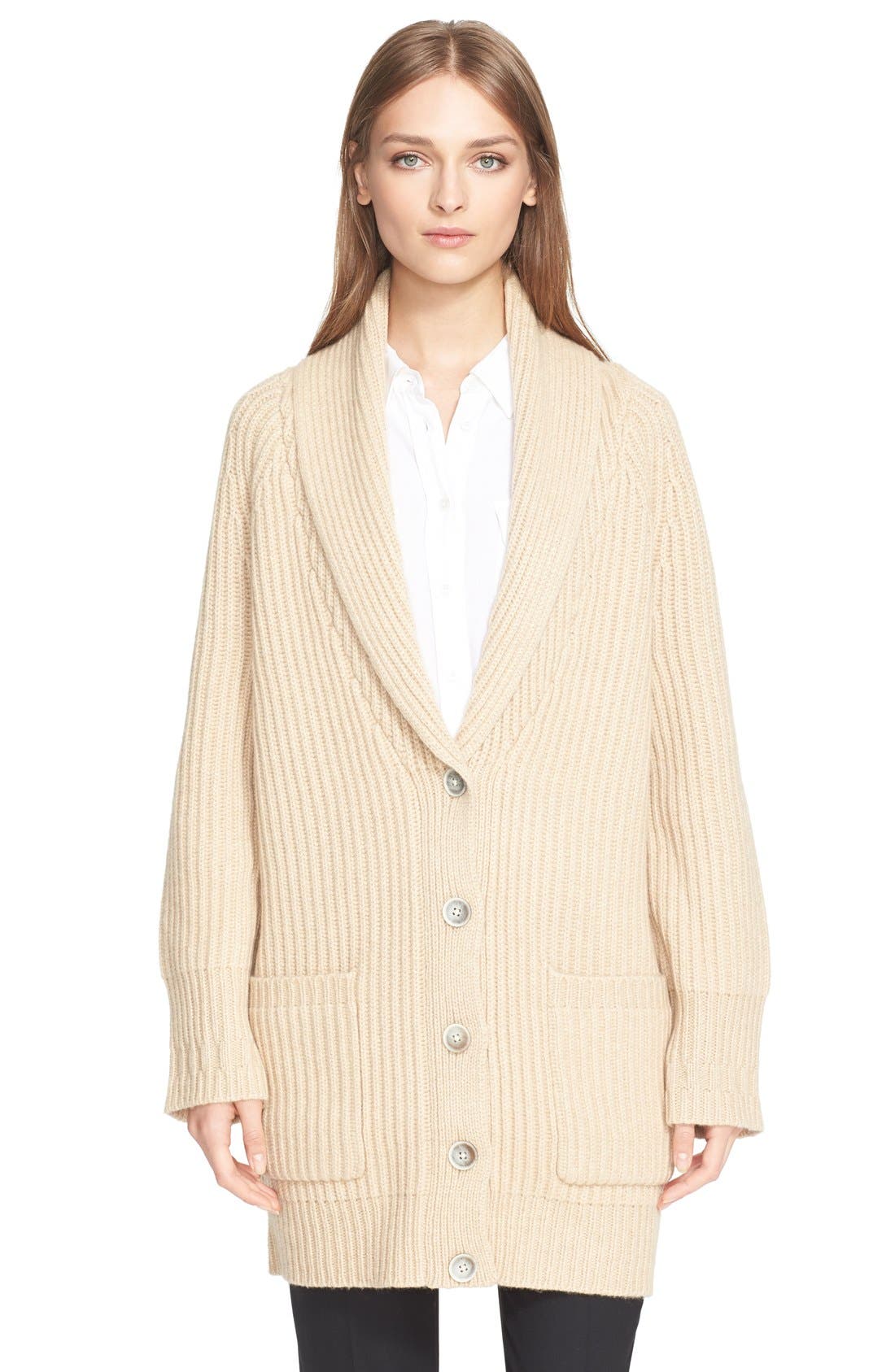 Nordstrom Signature and Caroline Issa Ribbed Cashmere Blend Cardigan ...