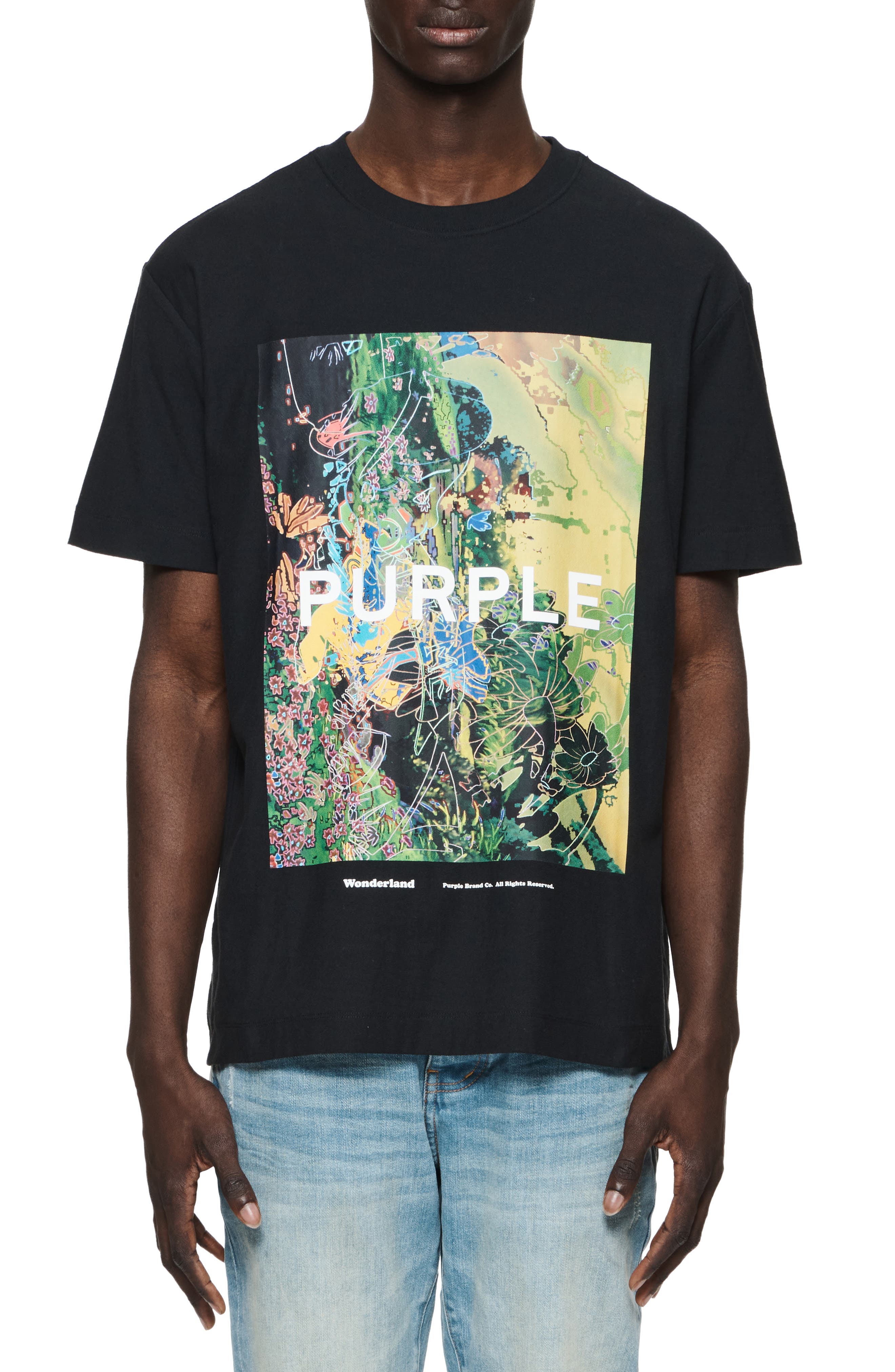 PURPLE BRAND Floral Textured Graphic T-Shirt | Nordstromrack