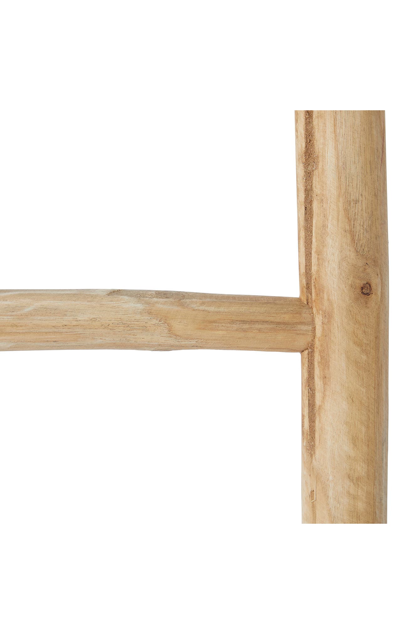 GINGER BIRCH STUDIO Light Brown Teakwood Handmade 5-Rack Ladder ...