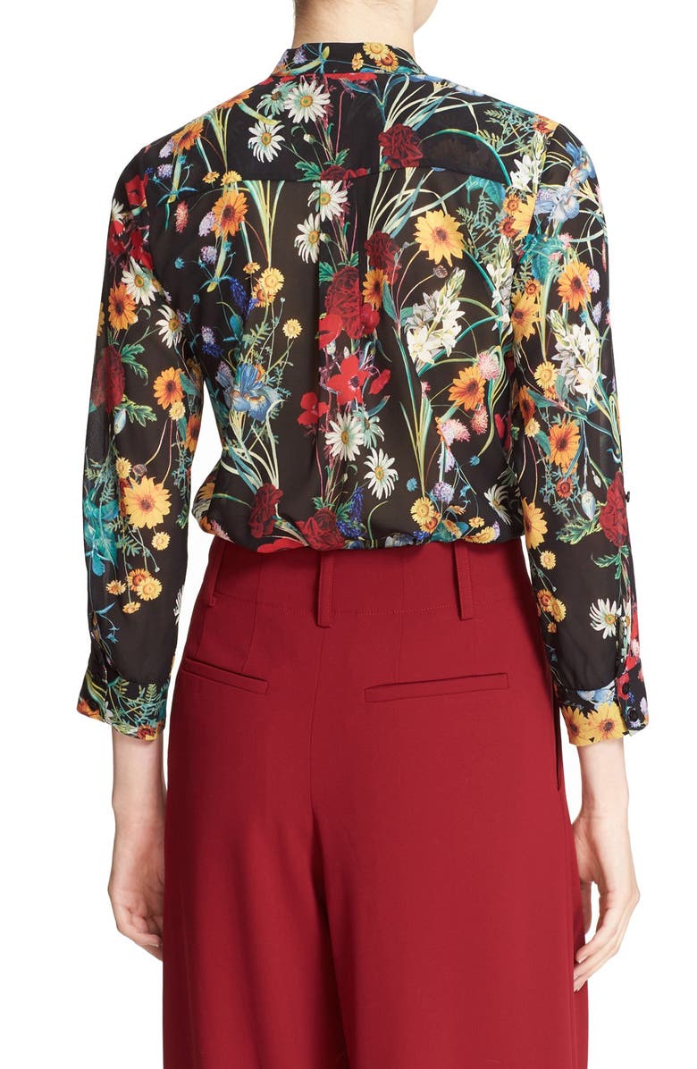 Alice + Olivia Eloise Print Mandarin Collar Blouse | Nordstrom