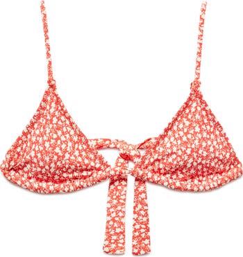 MANGO Floral Print Triangle Bikini Top | Nordstrom