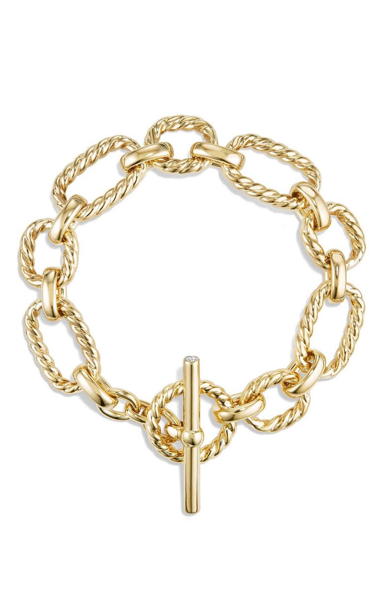 David Yurman 'Chain' Cushion Link Bracelet with Diamonds in 18K Gold ...