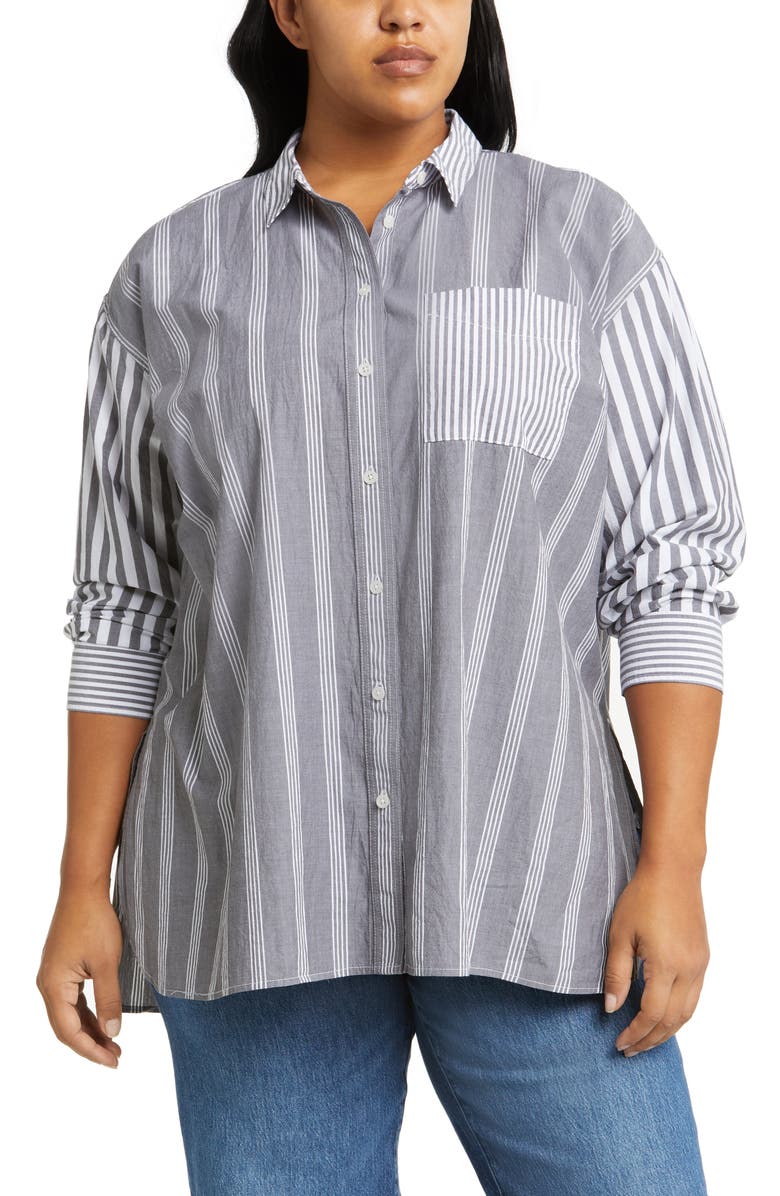 Madewell Stripe Oversize Signature Poplin Shirt | Nordstromrack