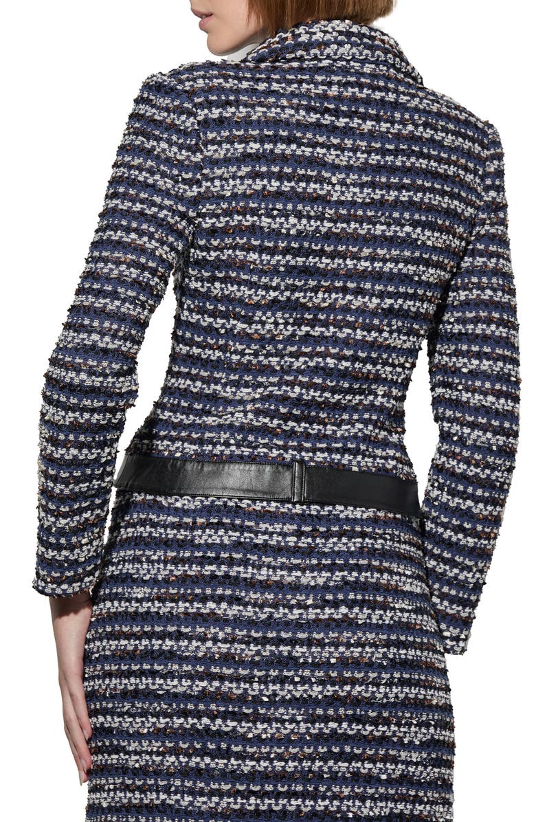 Ming Wang Multi-Stitch Snap Front Tweed Jacket | Nordstrom