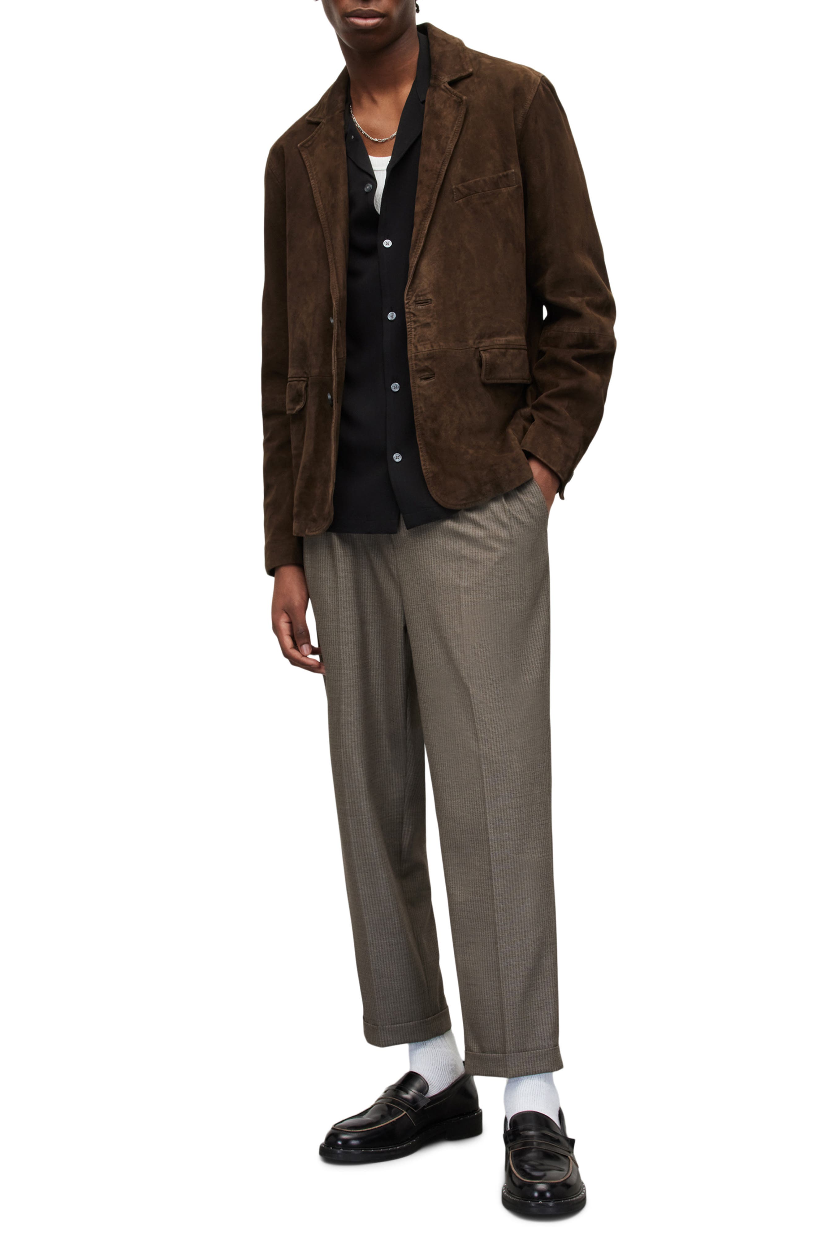 AllSaints Hoku Suede Blazer | Nordstromrack