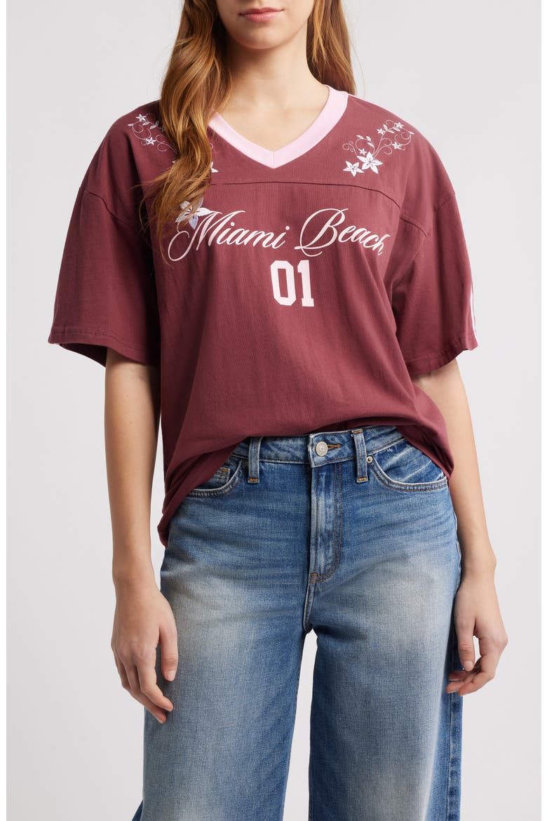 Miami Beach Cotton Graphic Football T-Shirt (Women) | Nordstromrack