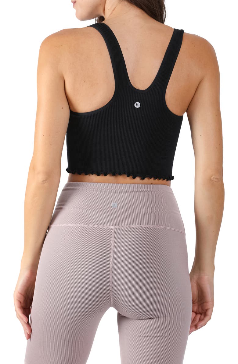 90 DEGREE BY REFLEX Ribbed Lettuce Edge Long Line Bra | Nordstromrack