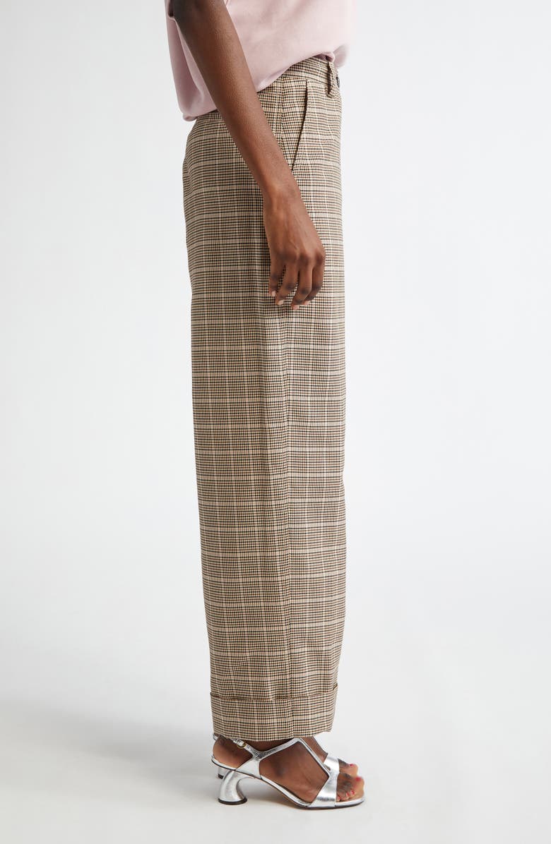 Dries Van Noten Pakora Glen Plaid Wide Leg Ankle Pants | Nordstromrack