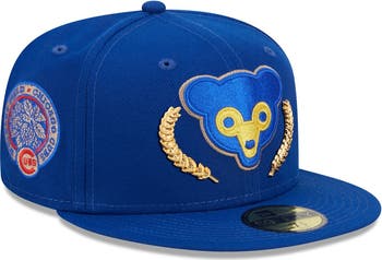 New Era Men's New Era Royal Chicago Cubs Gold Leaf 59FIFTY Fitted Hat ...