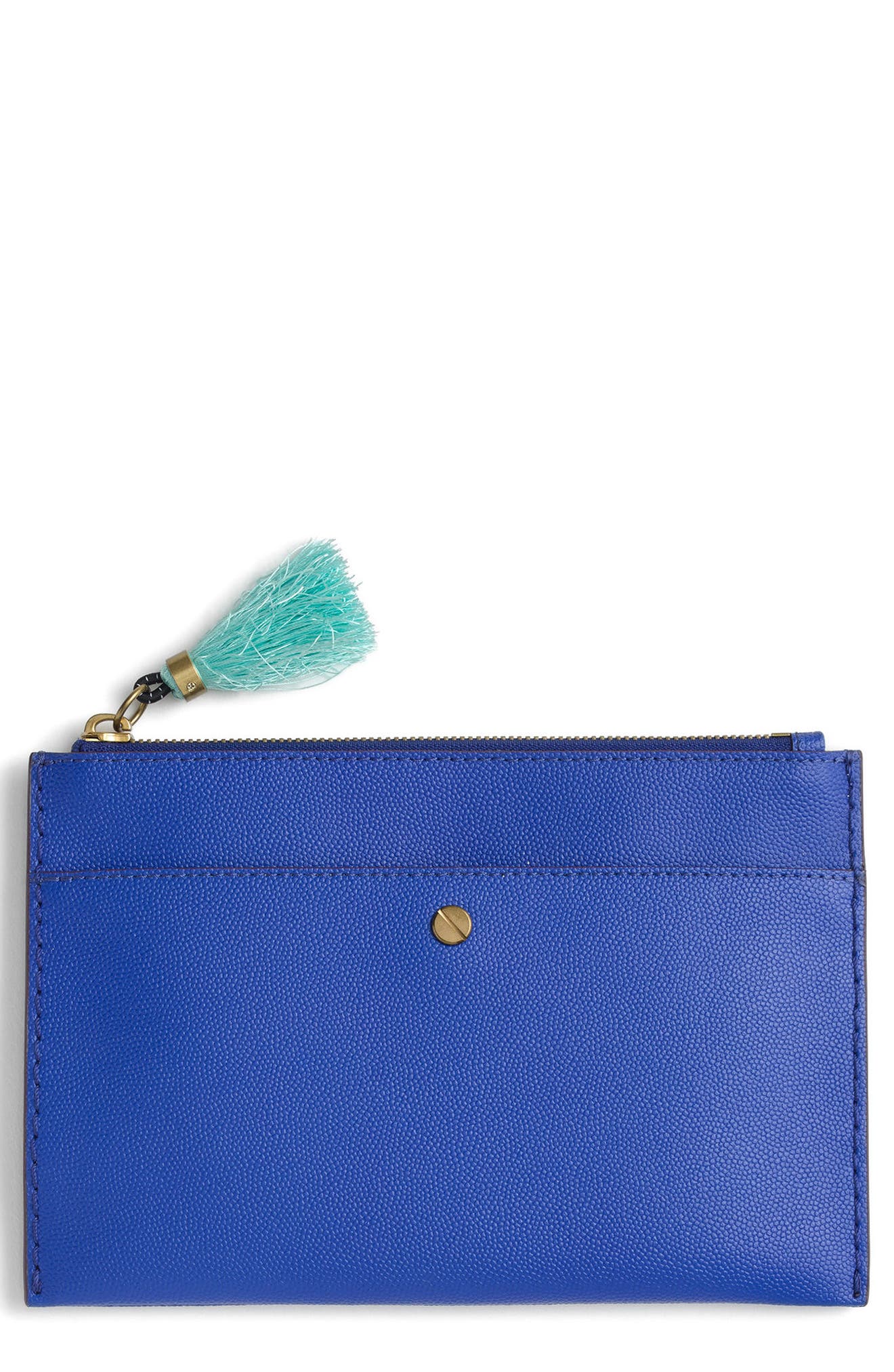 J.Crew Medium Leather Zip Top Pouch | Nordstrom